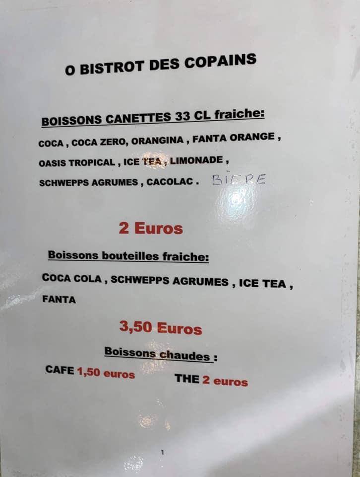 Menu at Restaurant Ô bistrot des copains, Saligny-sur-Roudon