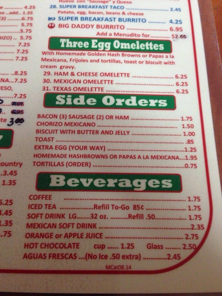 Menu at Don Chile Mexican Restaurant, Houston