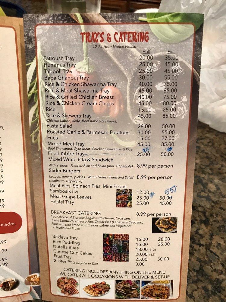Menu at Fadis Lebanese Grill restaurant, Shelby charter Township