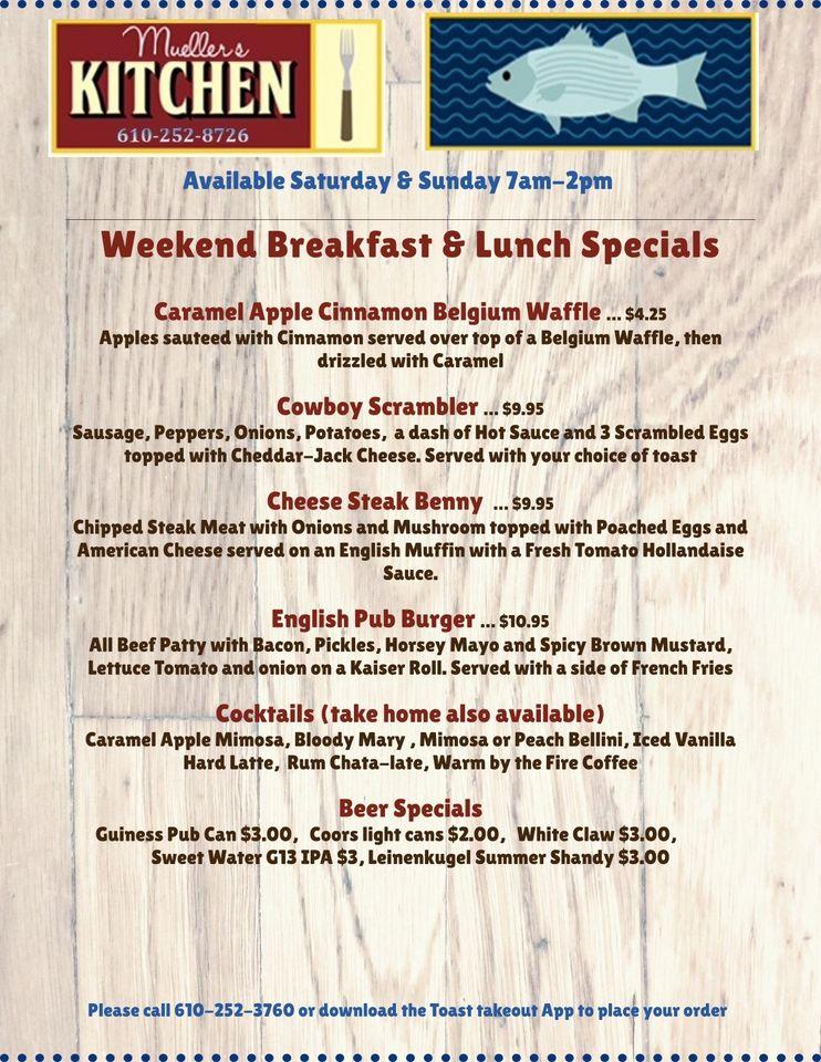 Menu at Mueller's General Store and Kitchen restaurant, Easton