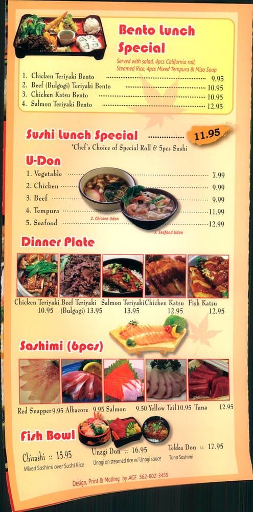 Menu at Blue Fin Sushi & Grill restaurant, Yuma