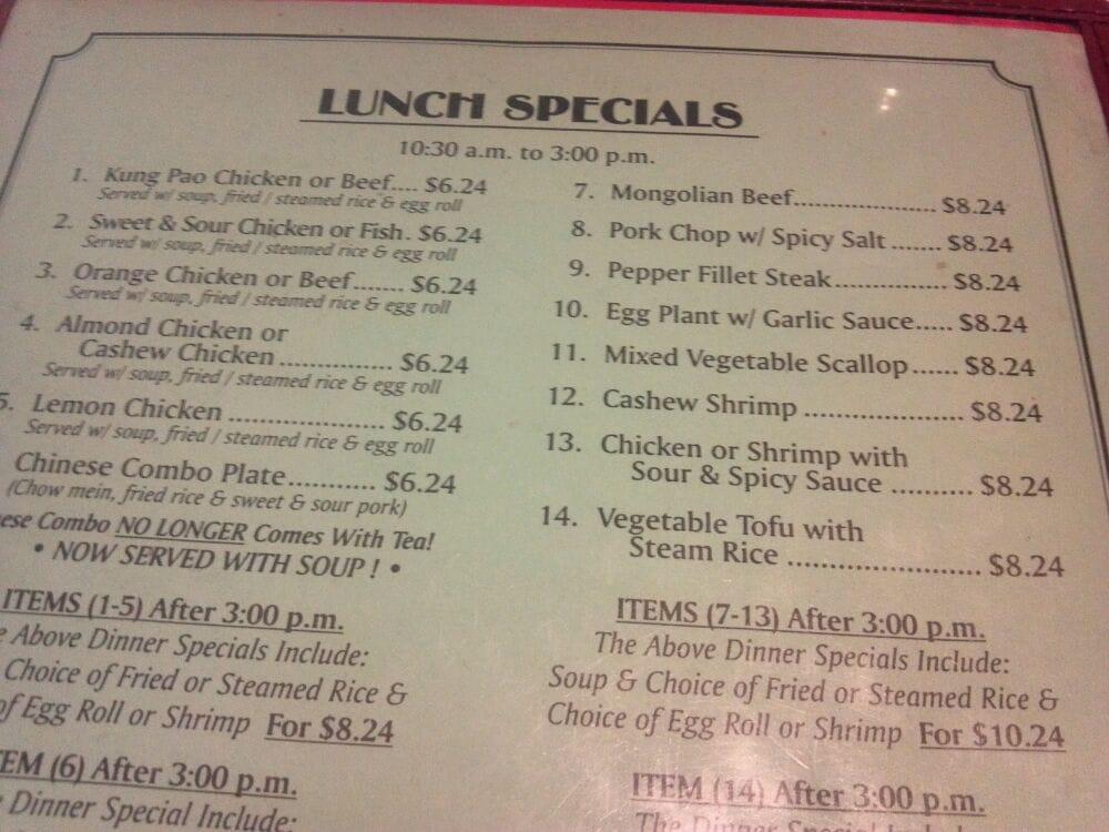 Menu at Canton Restaurant, Barstow