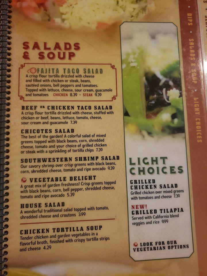 Menu at Chicotes Mexican Grill restaurant, Decatur, Nuttman Ave