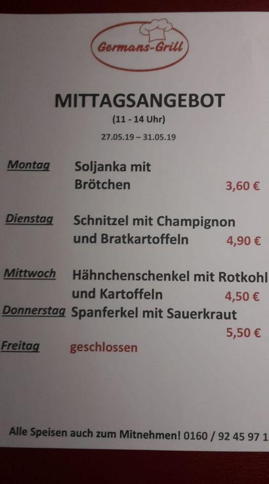 Menu at German Grill, Niedergörsdorf
