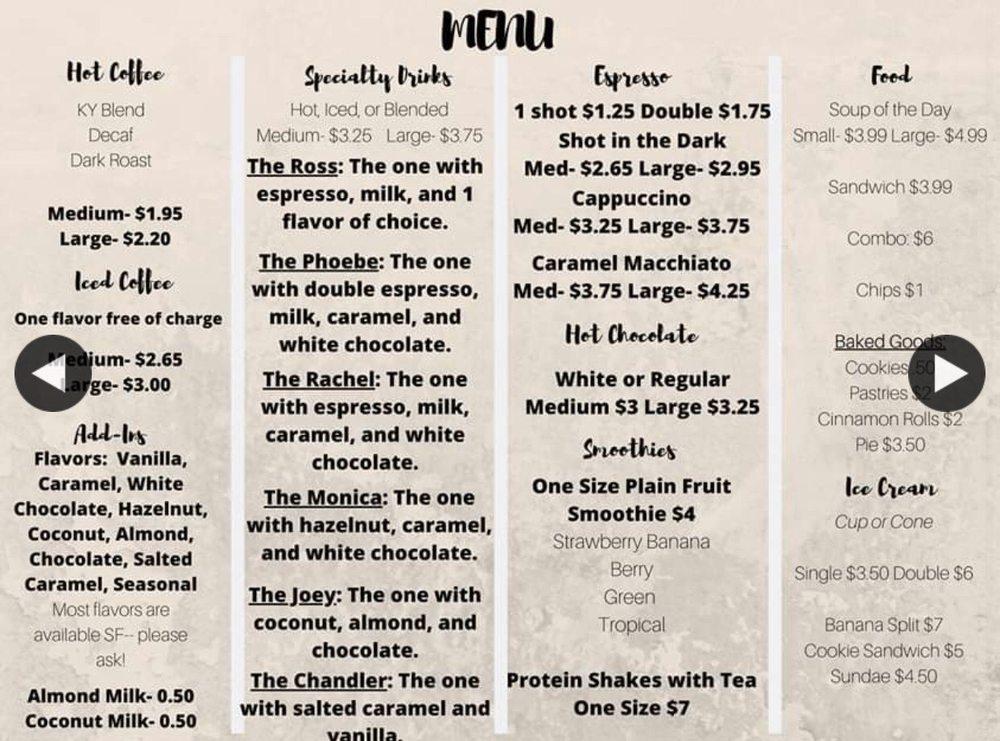 Menu at Harrod's Perk and Chill pub & bar, Harrodsburg, 540 N College St