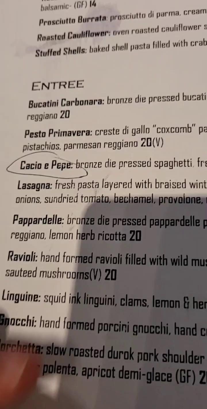 Menu at Larch Handcrafted Pasta & cocktails restaurant, Leavenworth