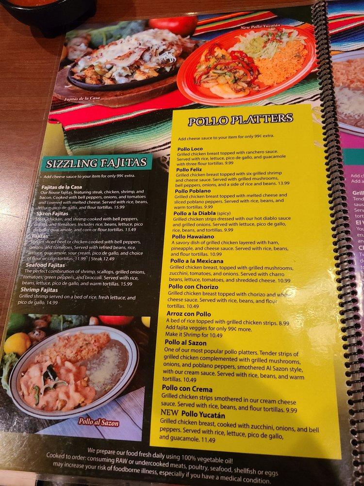 Menu at Casa Del Sabor restaurant, Springfield