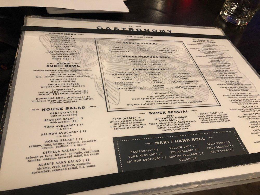 Menu at Gastronomy Restaurant, Huntington Station, 230 Walt Whitman Rd
