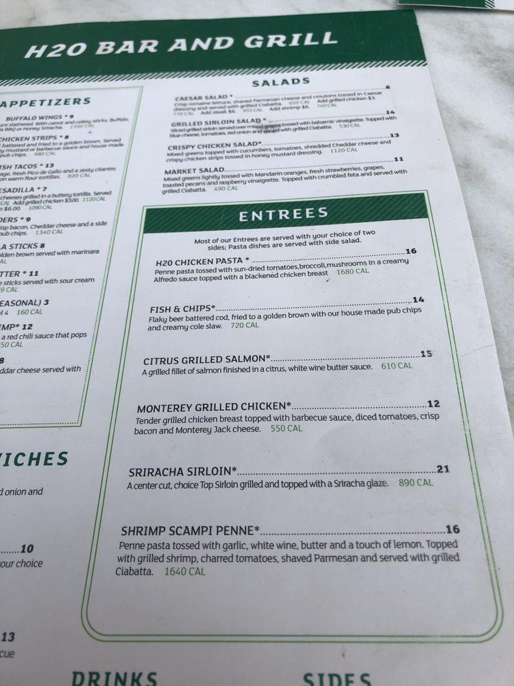 Menu at H20 Bar & Grill, Daytona Beach