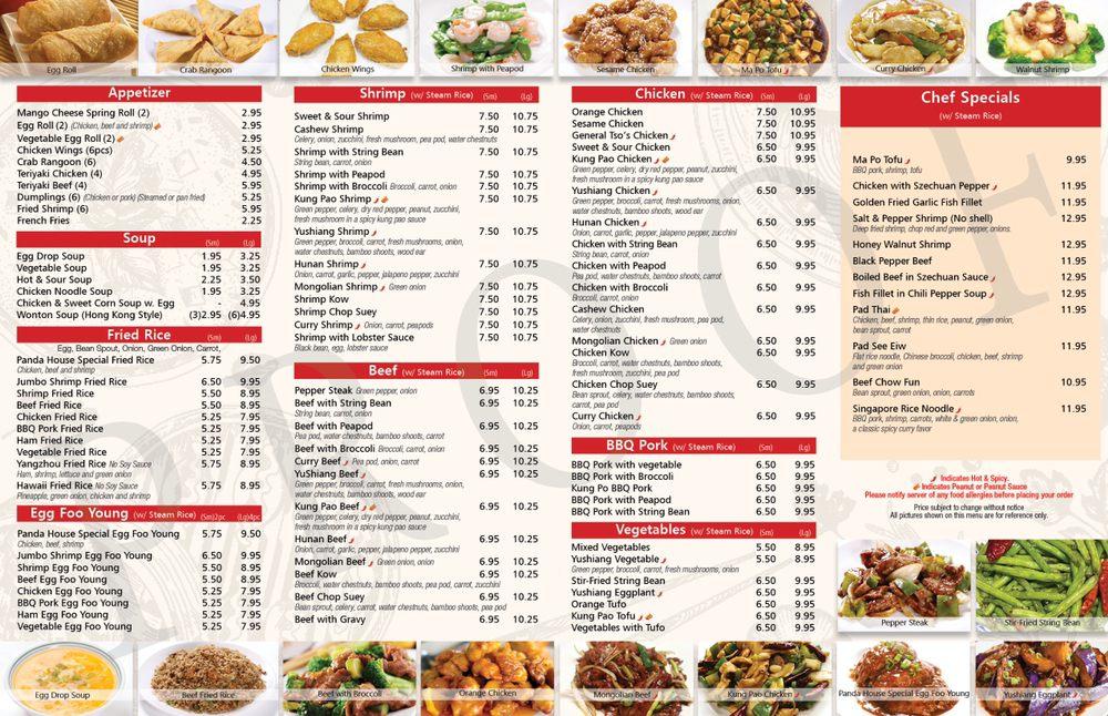 Menu at Panda Cafe, Forest Park