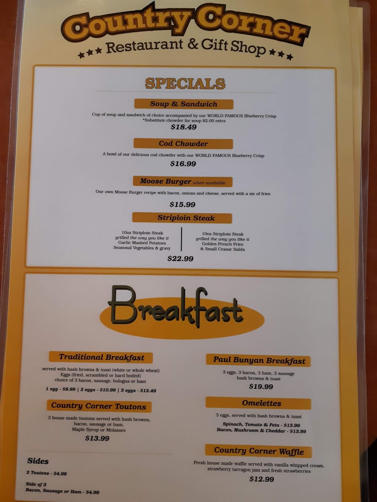 Menu at The Quay Restaurant, Brigus