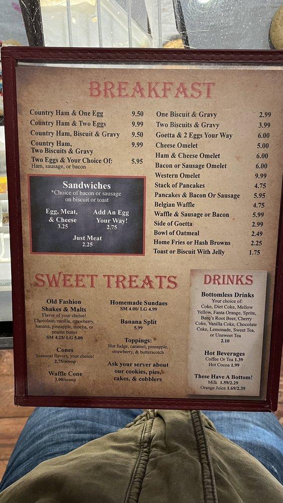 Menu at Augusta General Store Restaurant & Gift Shop, Augusta