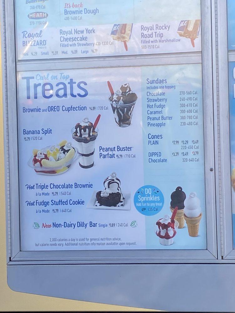 Menu at Dairy Queen fast food, Cañon City, Royal Gorge Blvd