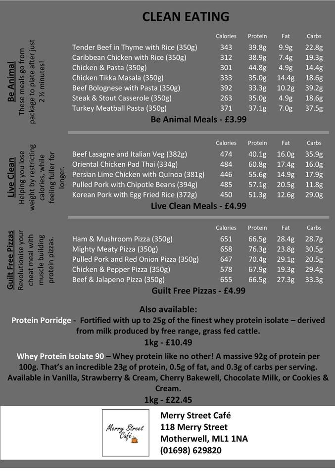Menu at Merry Street Cafe, Motherwell