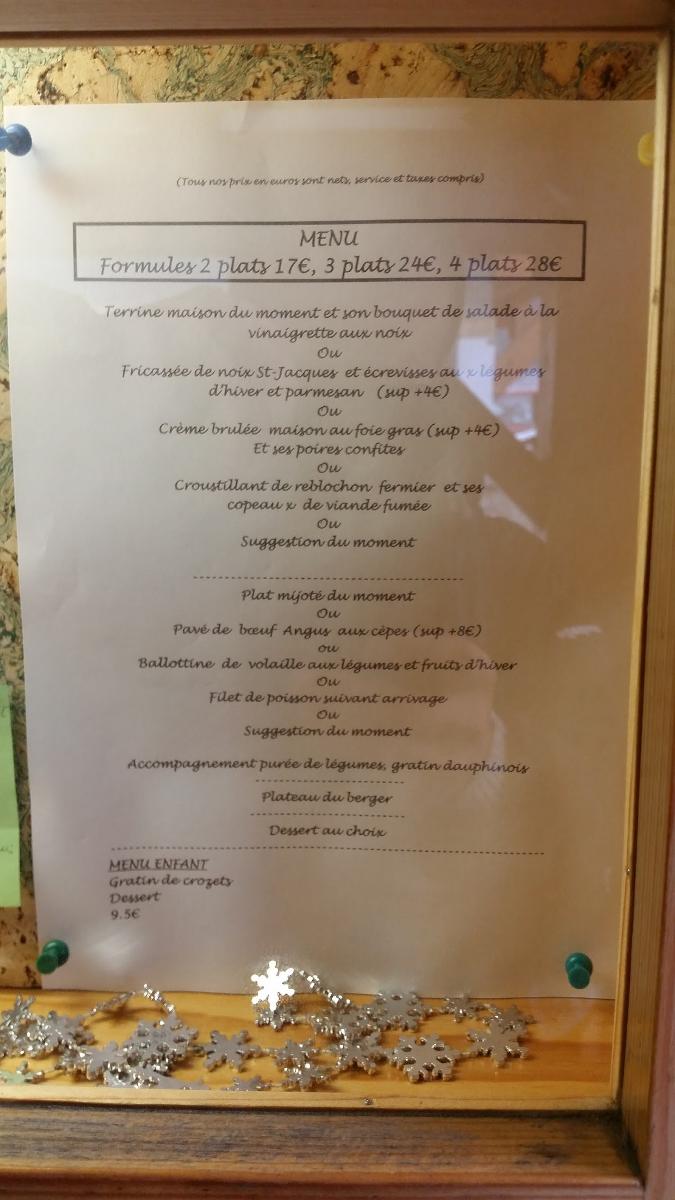 Menu at Restaurant Le Saint-Nicolas, Saint-Nicolas-la-Chapelle