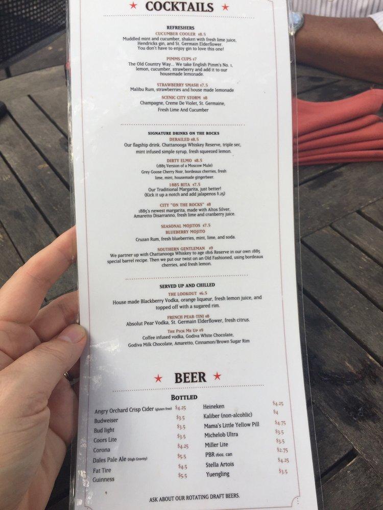 Menu at 1885 Grill restaurant, Chattanooga, St Elmo Ave