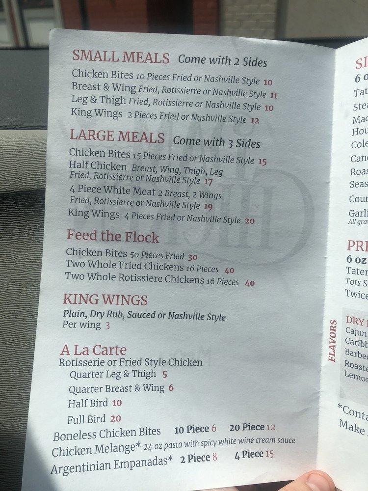 Menu at Dam Chicken restaurant, Beaver Dam