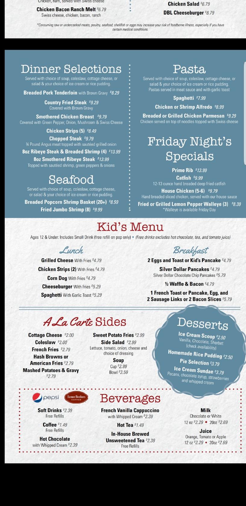 Menu at Wilton Cafe, Wilton