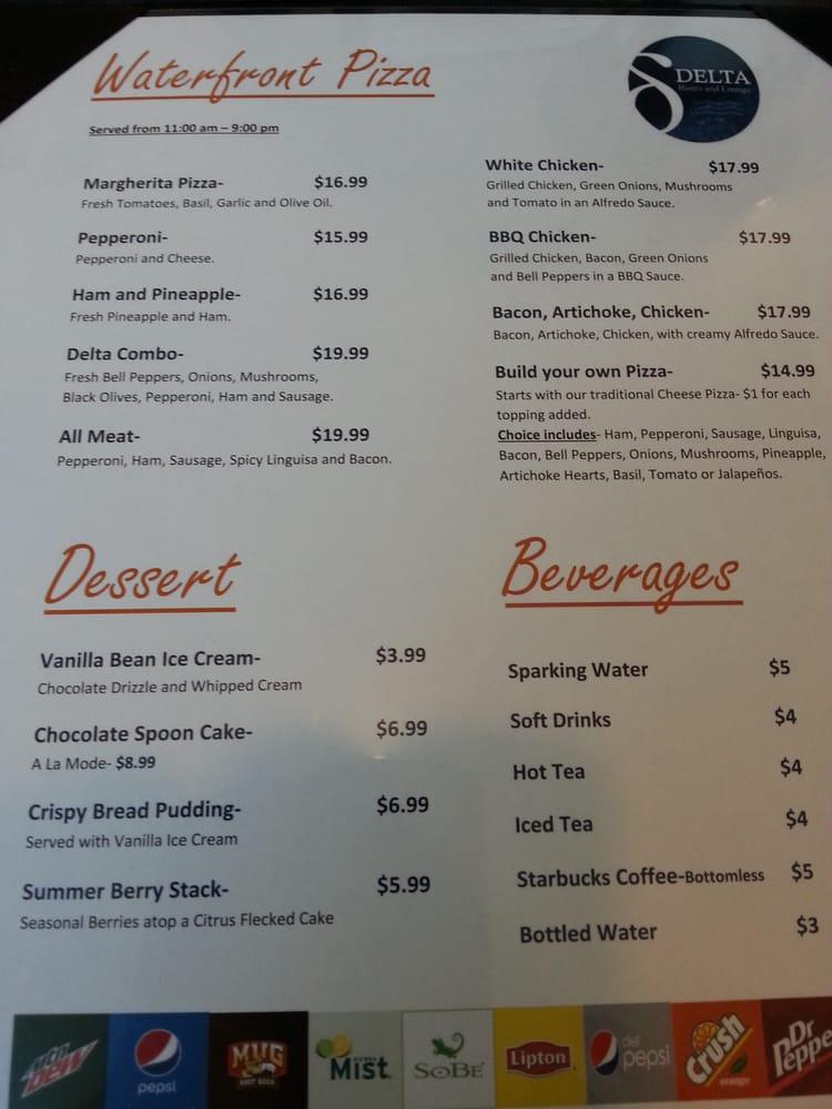 Menu at Delta Bistro & Lounge restaurant, Stockton