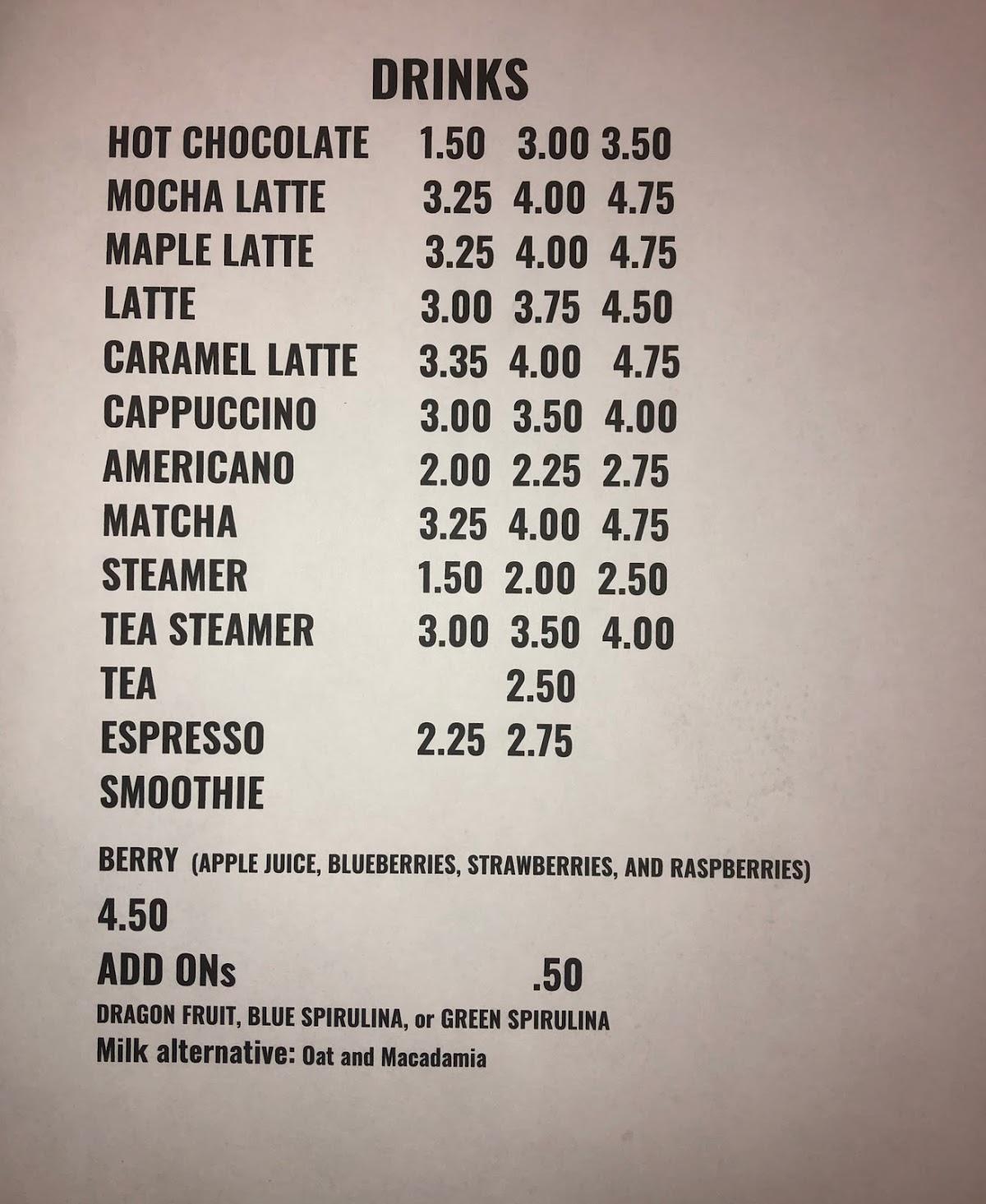 Menu at Magpie Gelato desserts, Viroqua