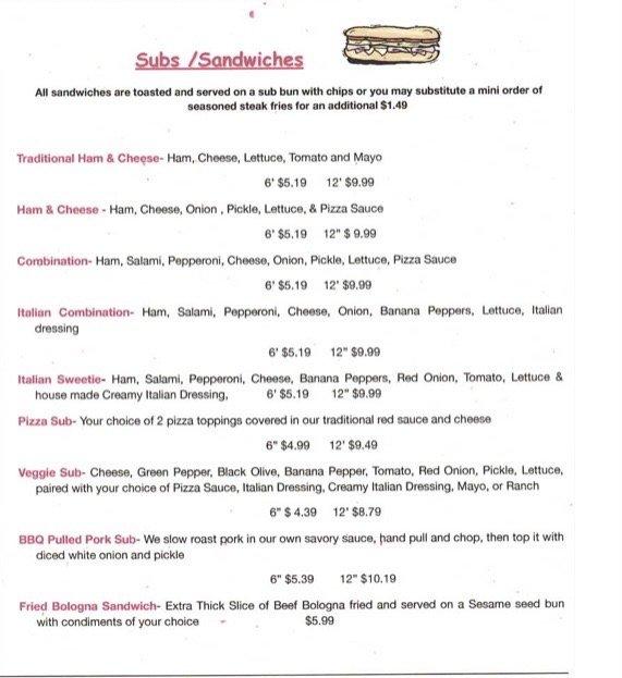 Menu at Westside Pizza pizzeria, Lima