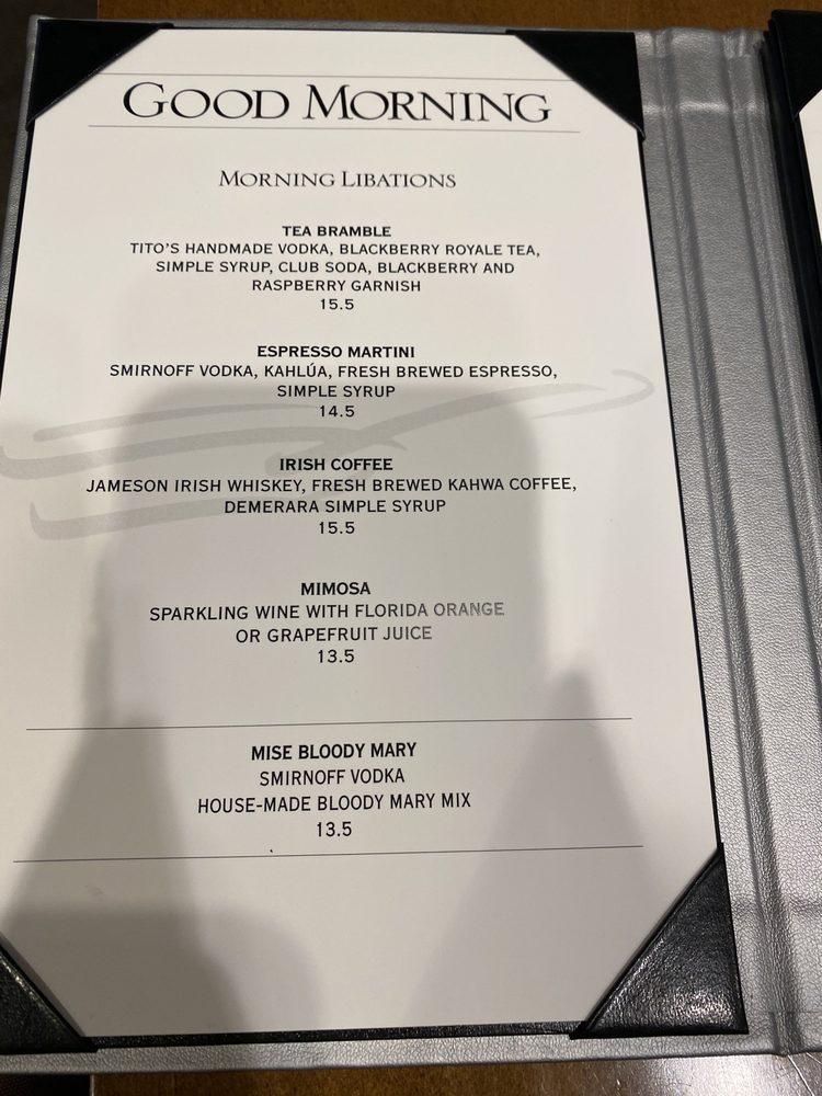 Menu at The Cafe by Mise en Place, Tampa, 4100 George J Bean Pkwy