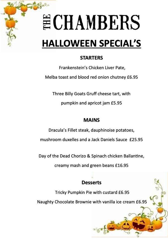 Menu at The Chambers pub & bar, Portsmouth
