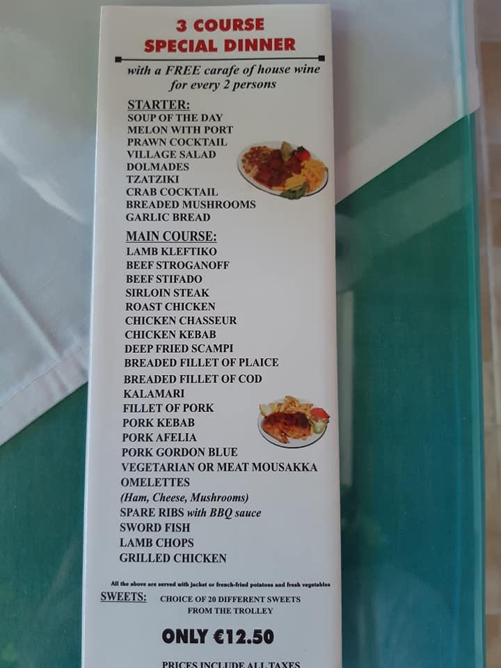 Menu at Viva Cyprus Restaurant, Paphos, QC39+MXP