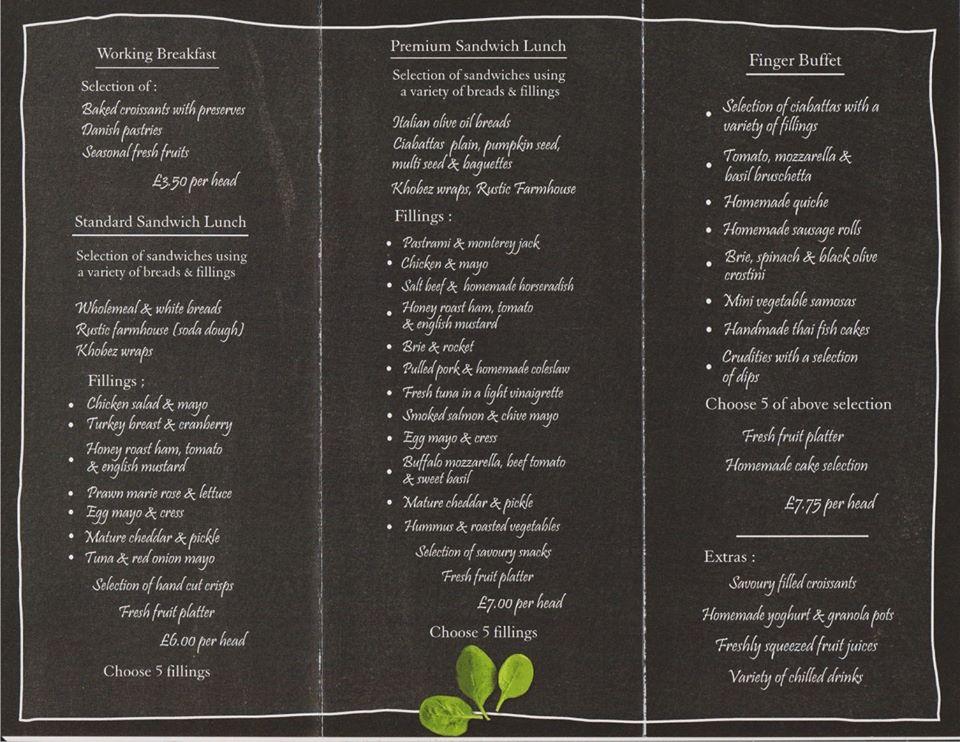 Menu at Real Foods restaurant, Reigate
