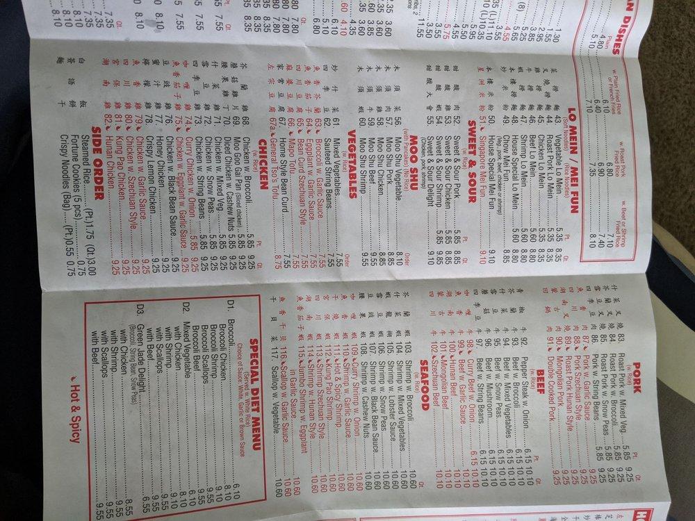 Menu at China Chef restaurant, Riverview