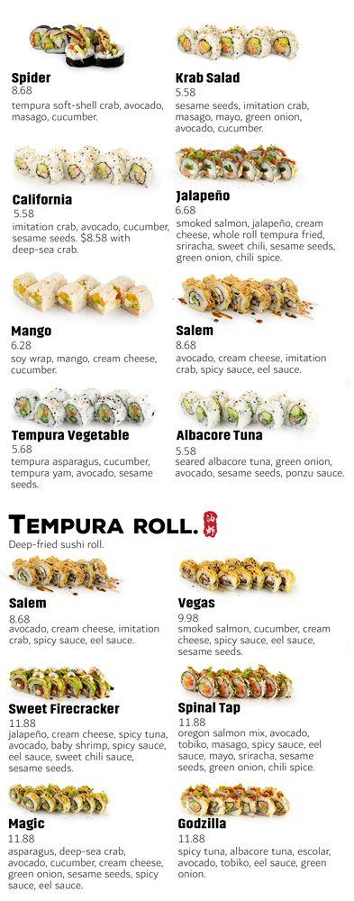 Menu at Momiji Sushi Restaurant - Barbur, Portland, SW Barbur Blvd