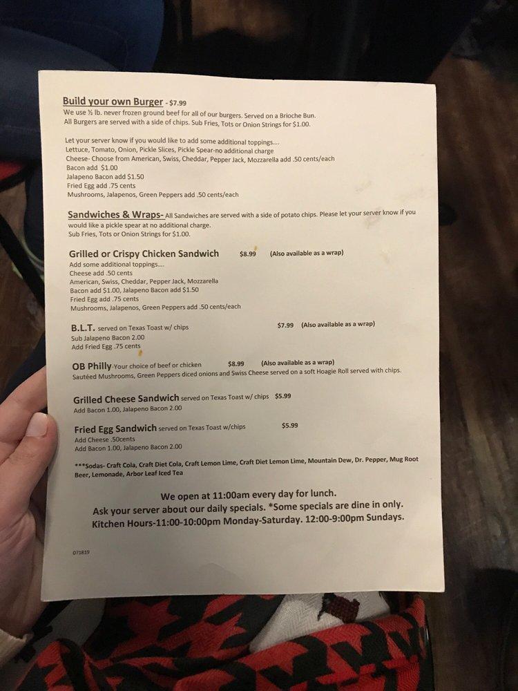 Menu at Observatory Bar And Grill, Omaha, W Center Rd