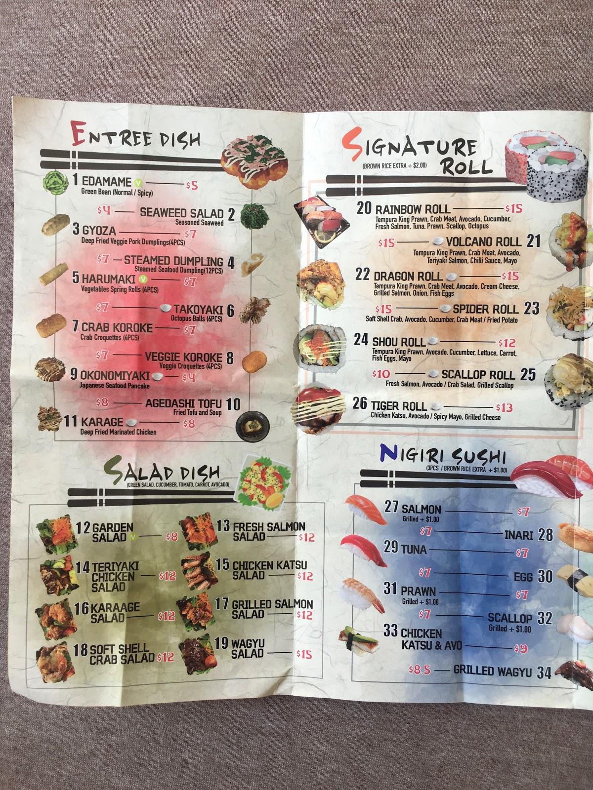 Menu at Sushi Shou Richlands restaurant, Richlands
