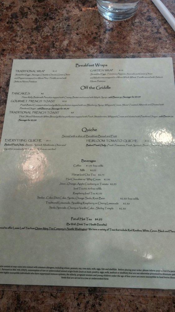 Menu at The Courtyard Cafe & Bakery, Fallon