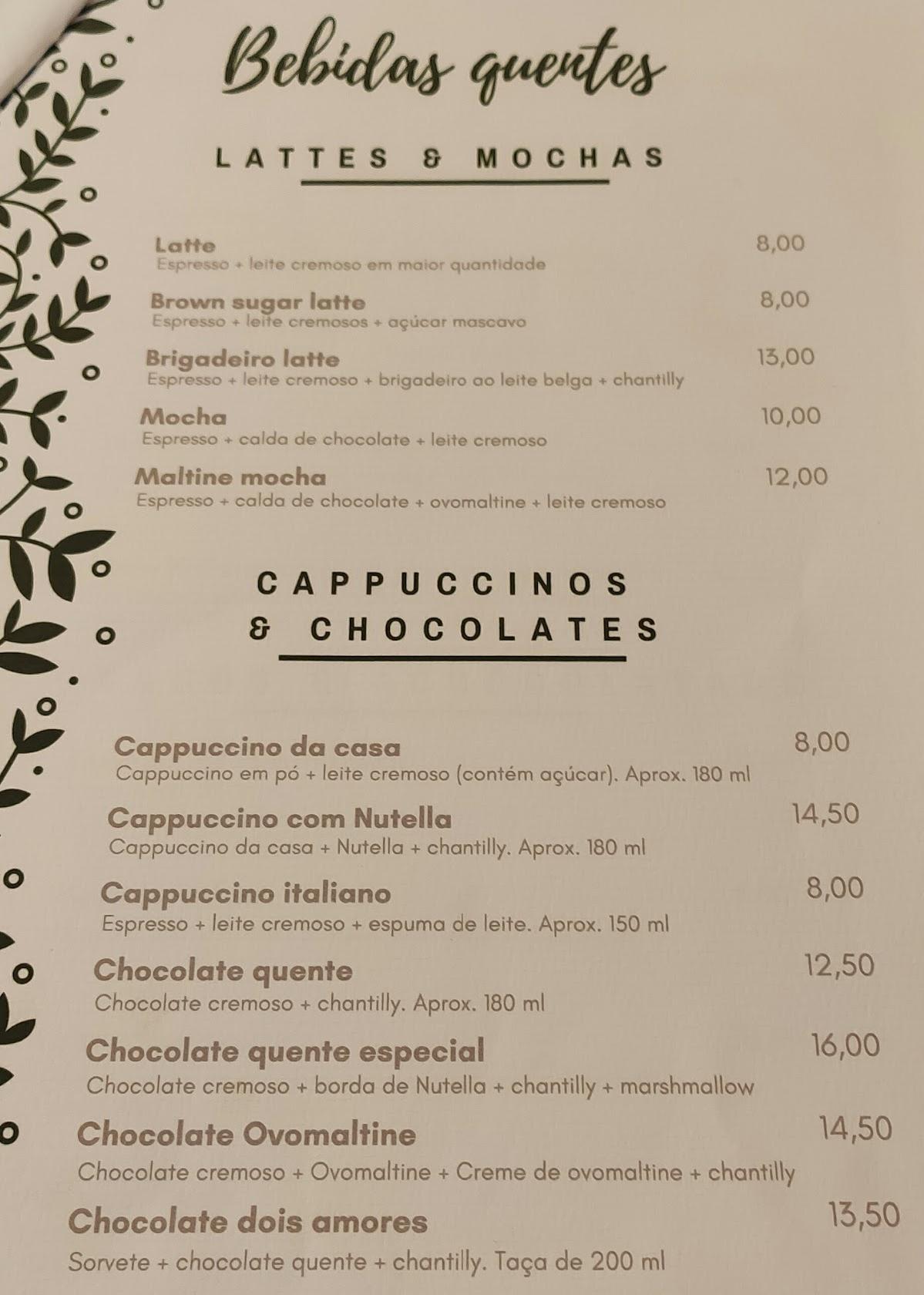 Menu em Urban Café Lounge, Osvaldo Cruz