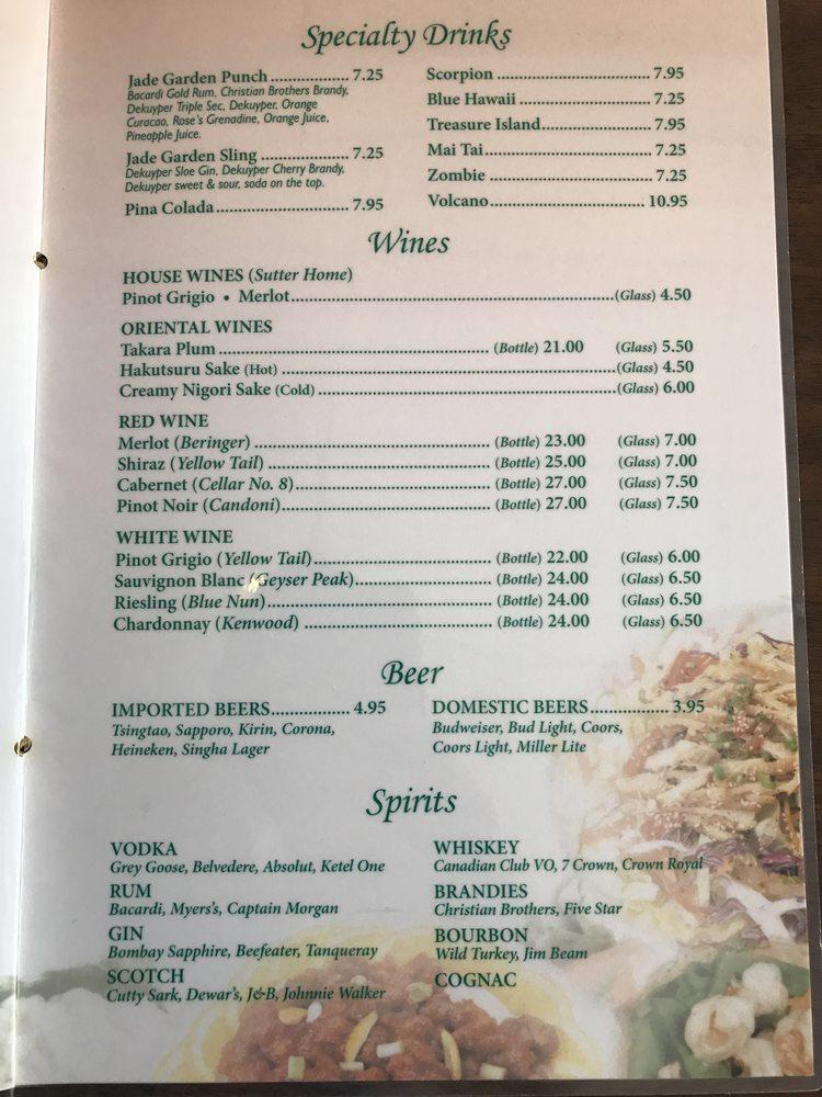 Menu at Jade Garden restaurant, Littleton