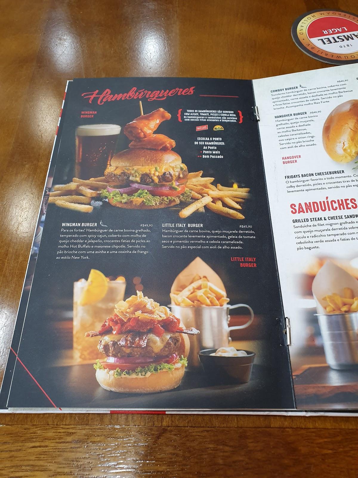 Menu at TGI Fridays: Sports Bar, Drinks, Hambúrguer, Happy Hour em Rio ...
