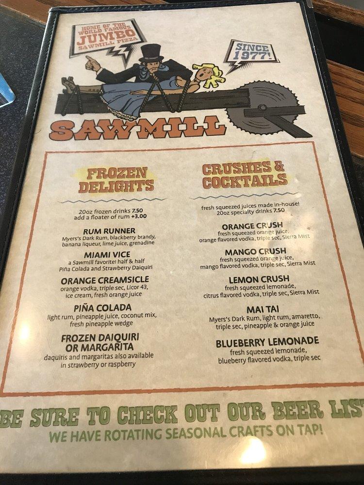 Menu at The Sawmill pub & bar, Seaside Park