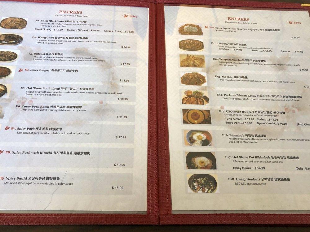 Menu at Duru Restaurant, St. Catharines