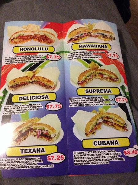 Menu at El Zocalo Tortas Y Bakery, Tacoma