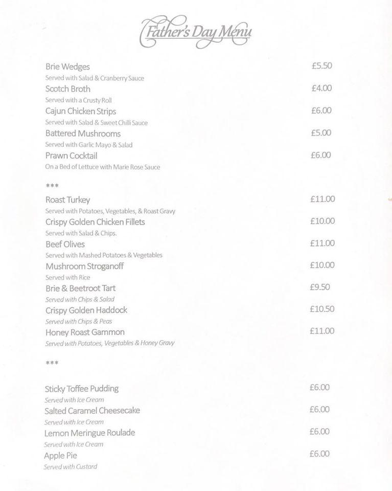 Menu at Findlay's Hotel & Restaurant, Fraserburgh