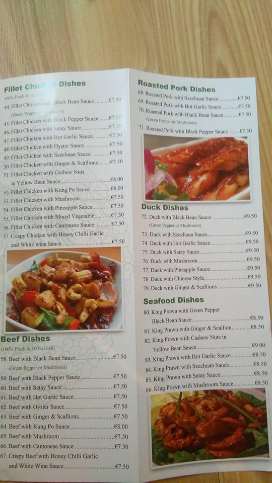 Menu at Peking Chinese Takeaway restaurant, Lifford, Bridge St