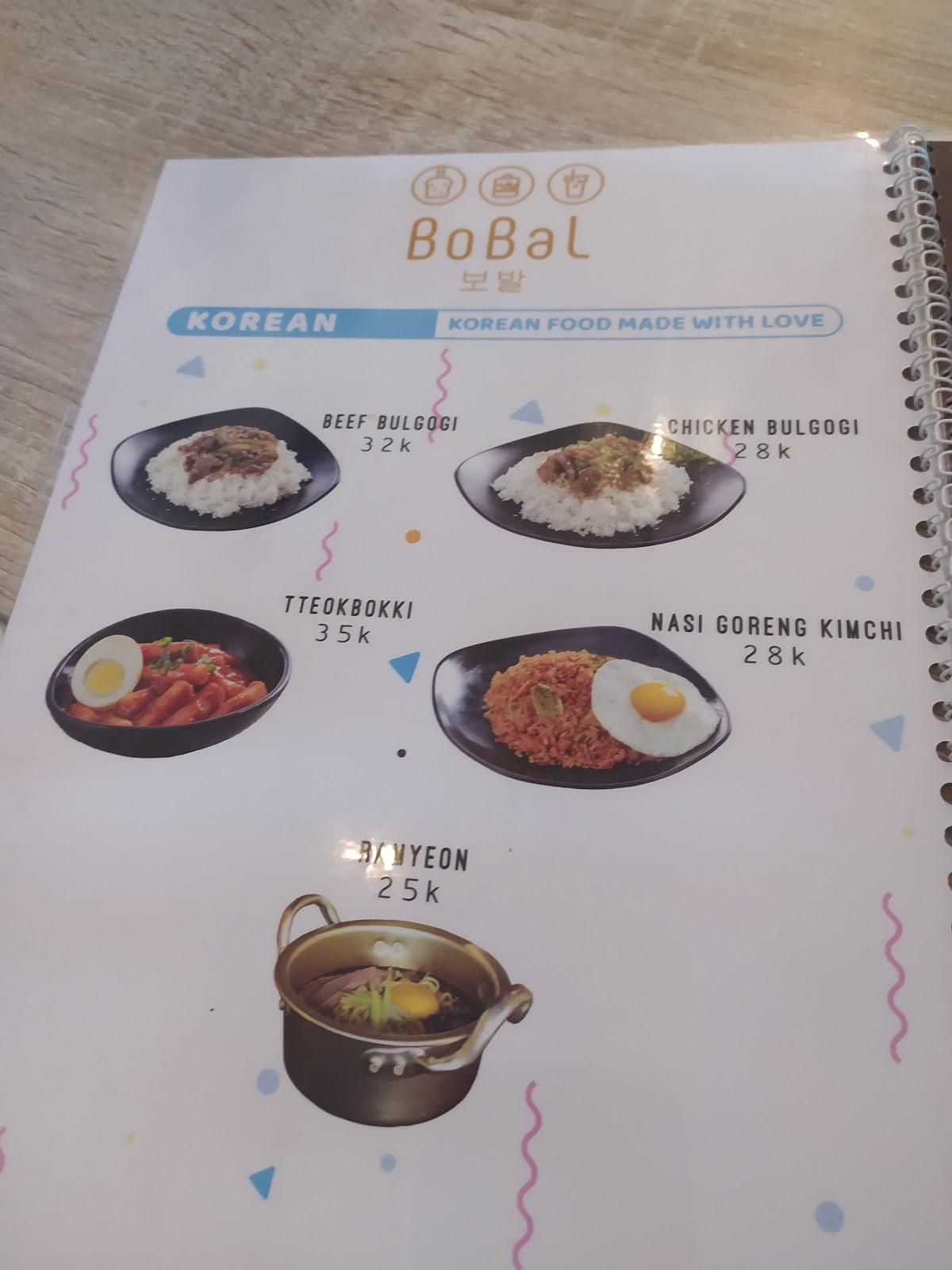 Menu at BobaL Citra Maja, Indonesia