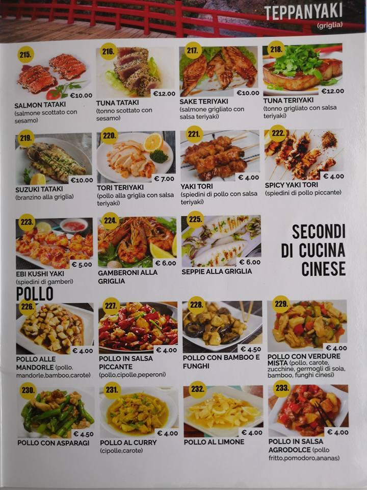 Menu at Tokyo Restaurant, Alessandria