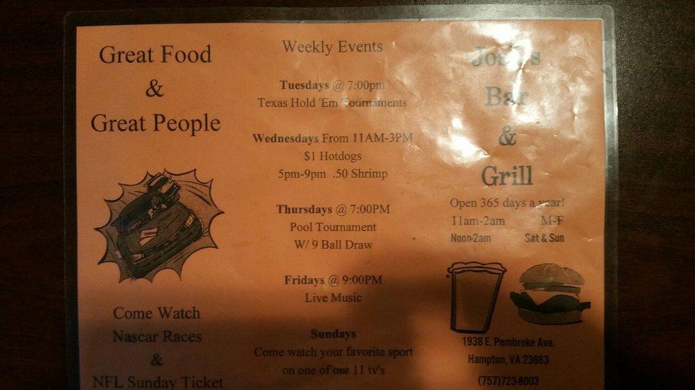 Menu at Josh's Bar & Grill, Hampton