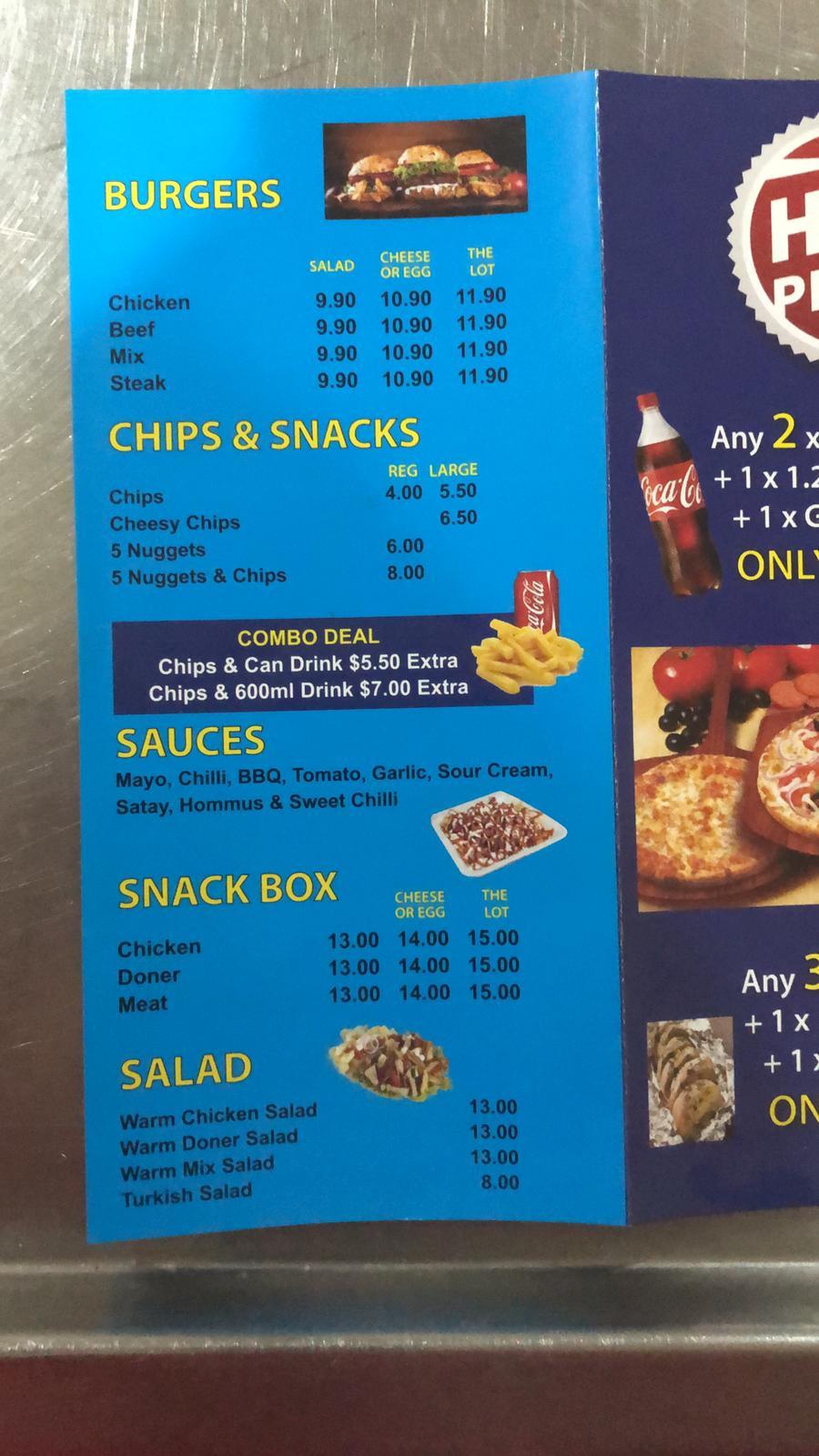 Menu at Med Kebab Shop restaurant, South Lake