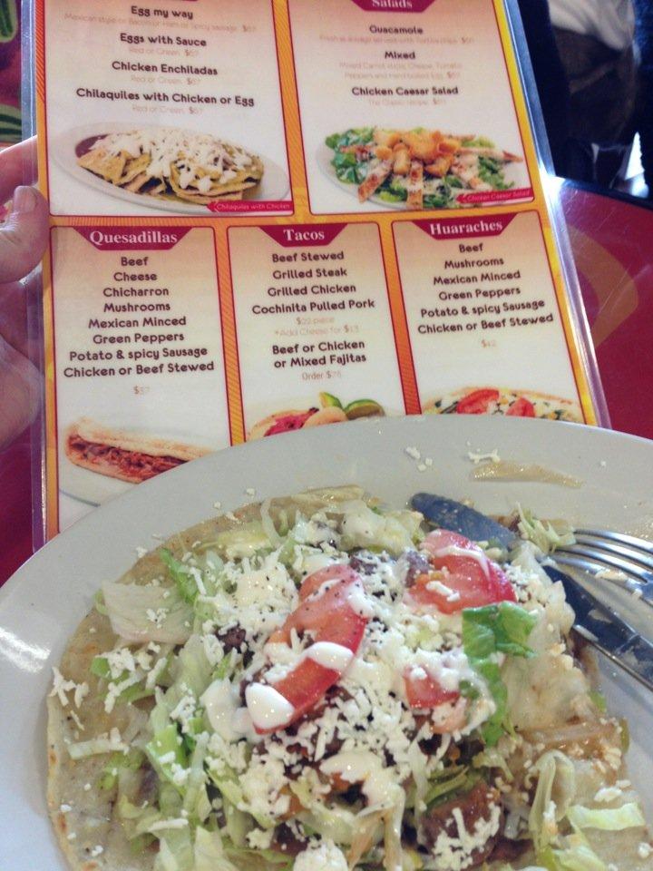 Menu at Meeting Point, Cancún