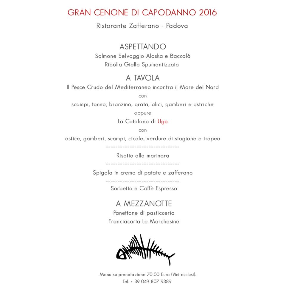 Menu da Zafferano padova ristorante, Padova
