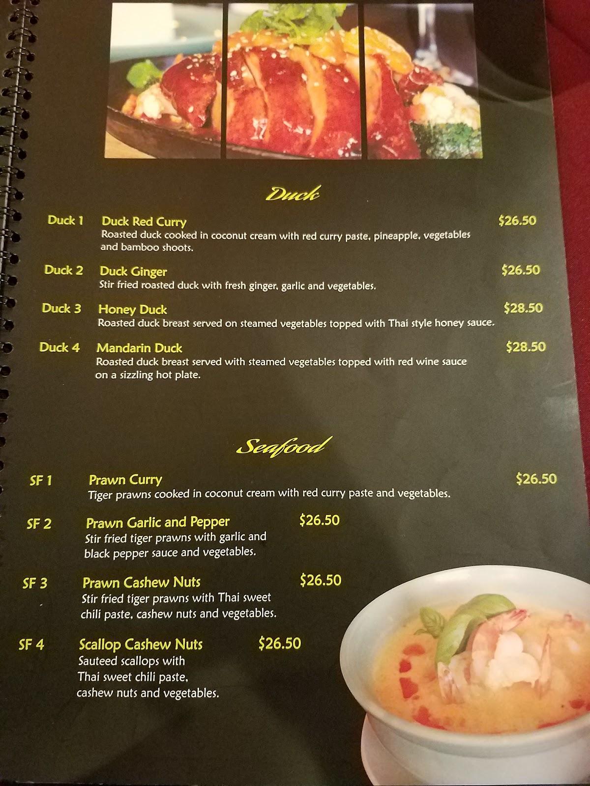 Menu at Golden Rice Thai Cuisine restaurant, Tauranga