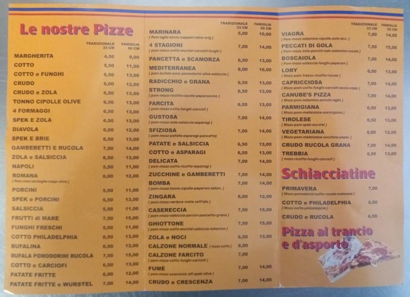 Carta de pizzería Peccati di Gola, Italia, Strada Statale 45